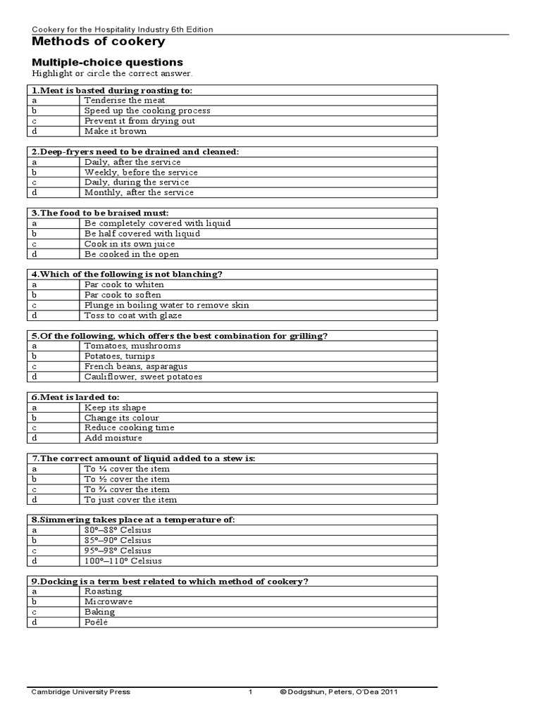METHODS OF 2COOKING TEST | PDF | Roasting | Cooking