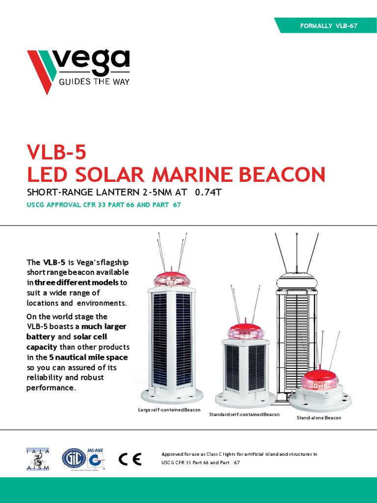 VLB-5 Led Solar Marine Beacon: Short-Range Lantern 2-5Nm at 0.74T | PDF | Electromagnetic ...