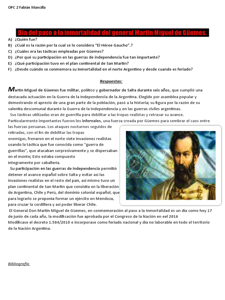General Martin de Guemes | PDF | Conflictos del segundo milenio | Militar