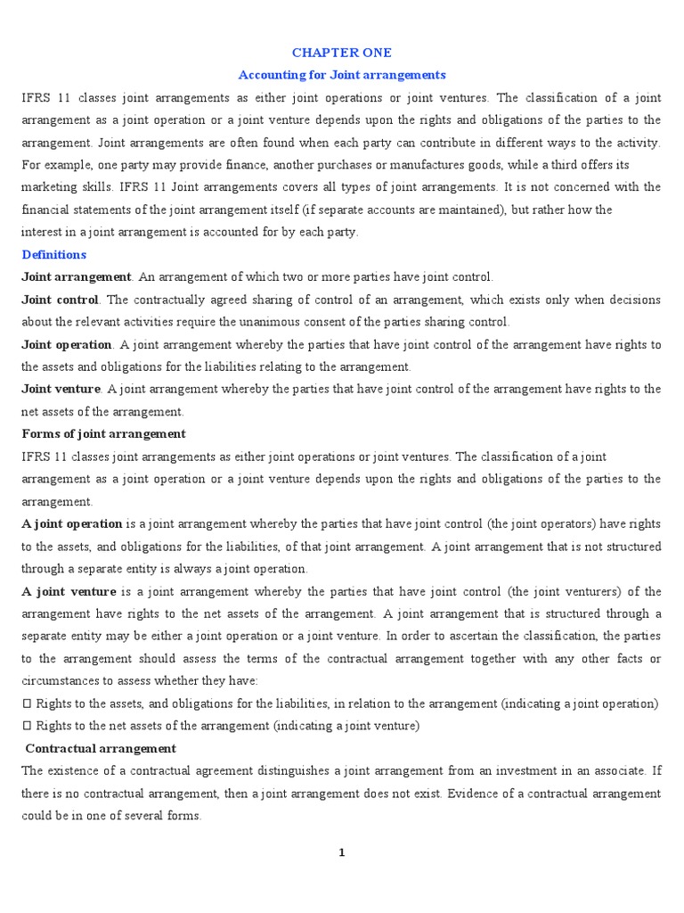 Chapter 1 Accounting For Joint Arrangements | PDF | International ... Chapter 1 Accounting For Joint Arrangements | PDF | International ...