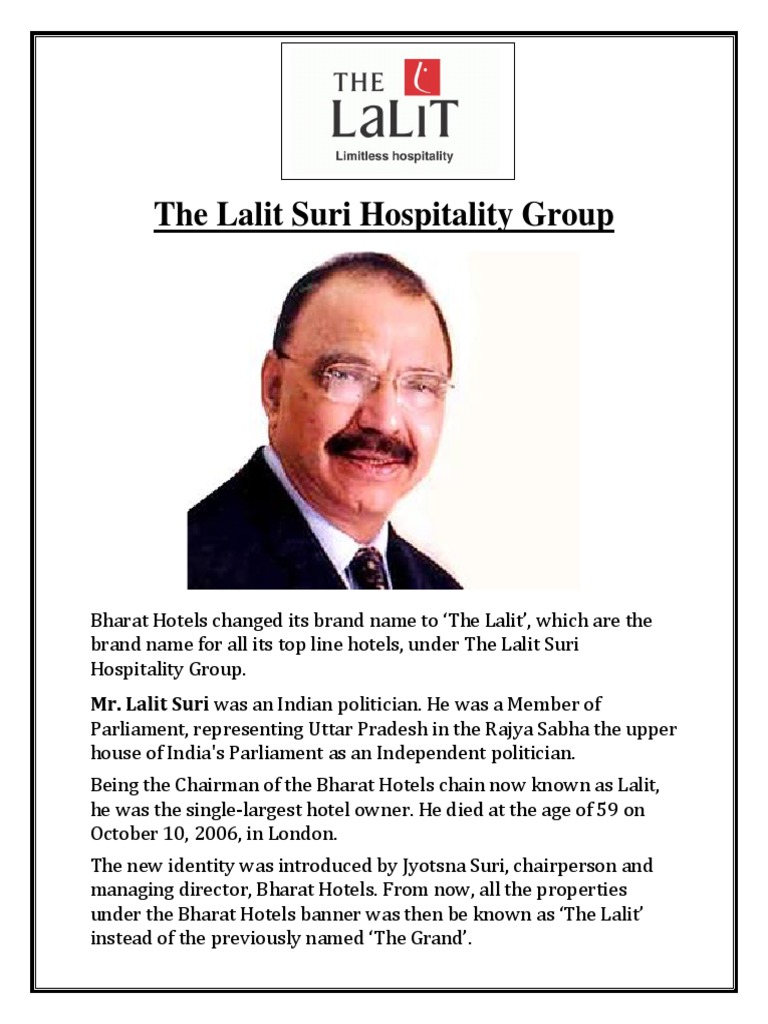 The Lalit Ashok Hotel Bangalore | PDF | Hotel | Foods