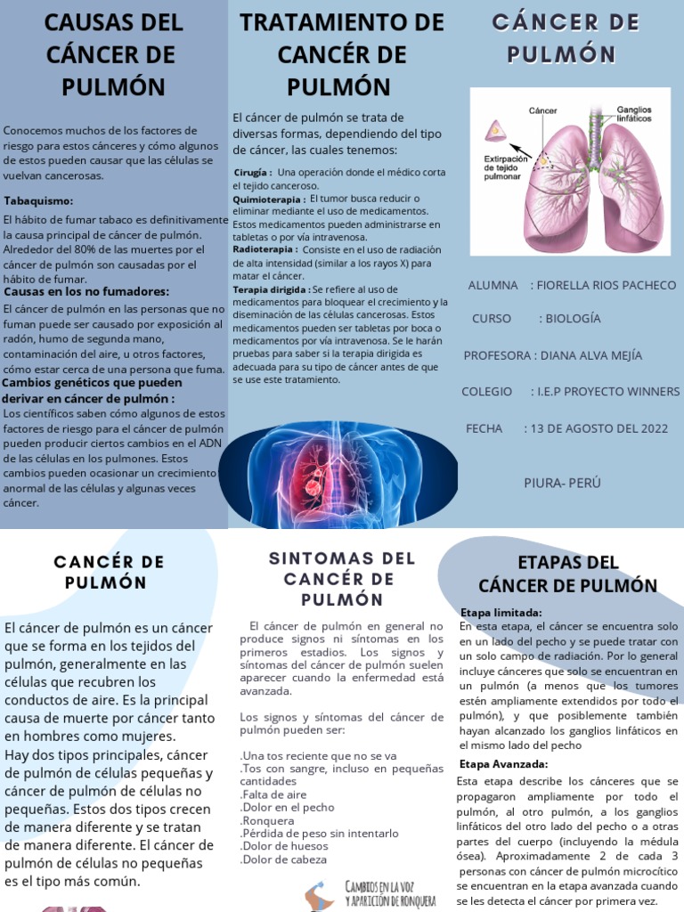 Triptico de Las Enfermedades Pulmonares | PDF | Cáncer | Cáncer de pulmón