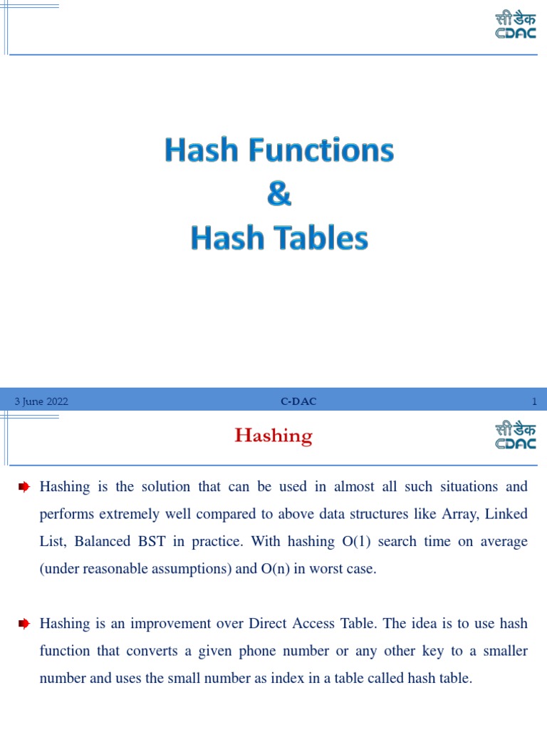 9.hash Function and Hash Table | PDF | Database Index | Array Data Structure