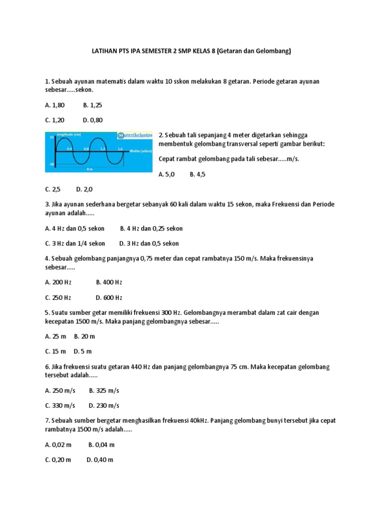 Latihan Pts Ipa 2 Reina | PDF | Sains & Matematika