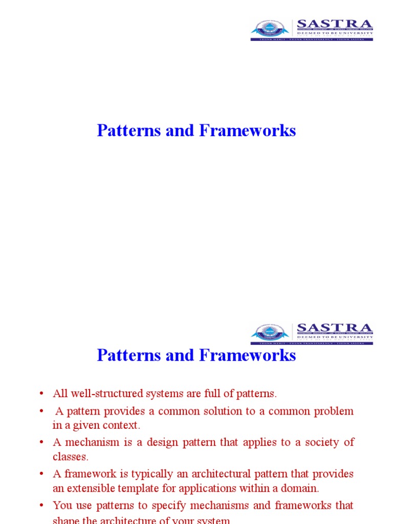 Patterns and Frameworks | PDF | Software Framework | Software Design ...