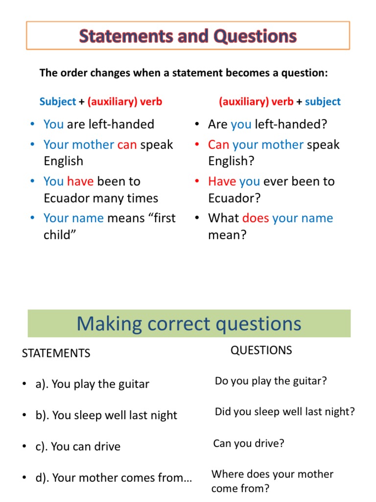 English Statements Questions | PDF