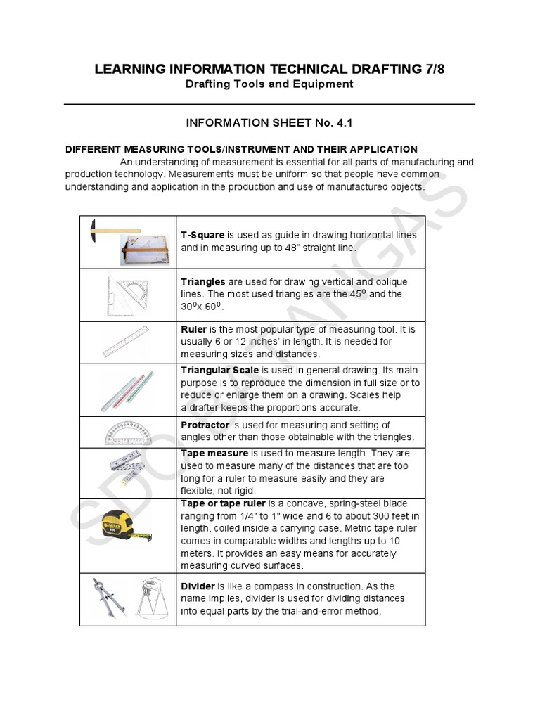 4 Is Final Learning Information Sheet in Technical Drafting w4 1 | Download Free PDF | Technical ...