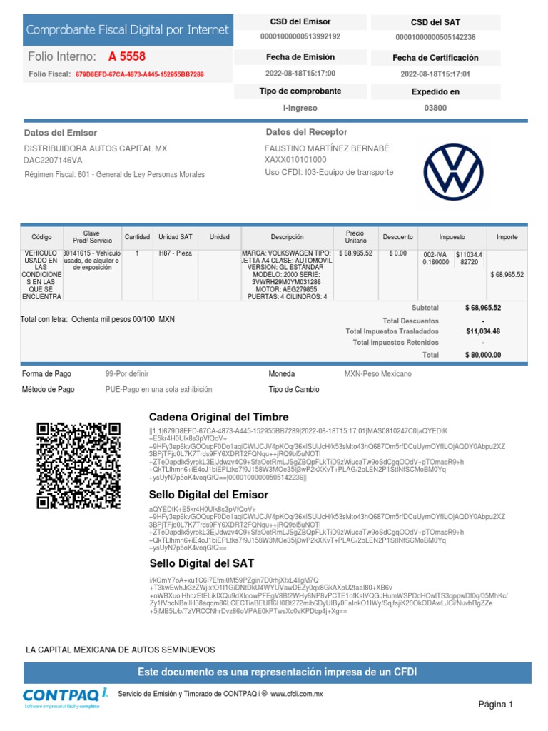 Folio Fiscal | PDF | Tecnologías automotrices | Vehículos de ruedas