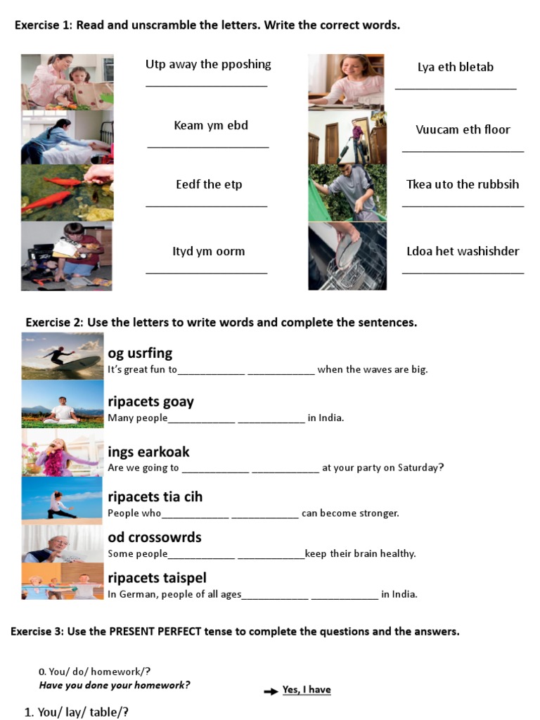 Exercise 1: Read and Unscramble The Letters. Write The Correct Words | PDF | Languages | Foreign ...