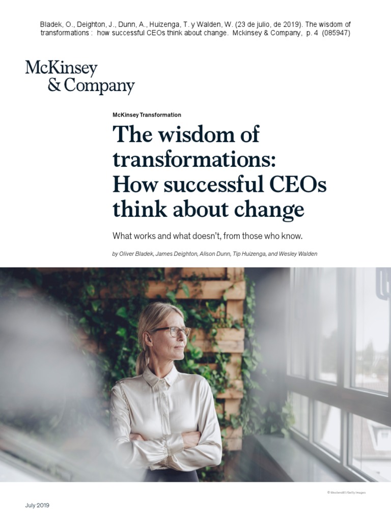 The Wisdom of Transformations: How Successful Ceos Think About Change | PDF | Disciplines | Mc ...