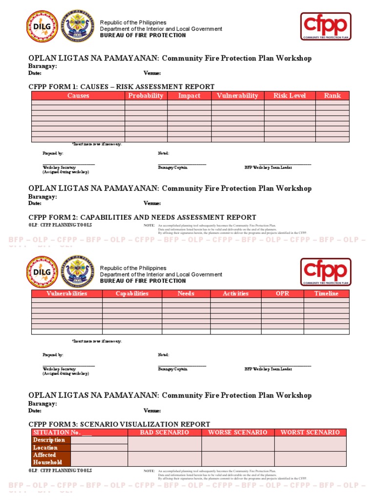 CFPP Form 1 Workshop Planning Tools and Forms | PDF | Safety