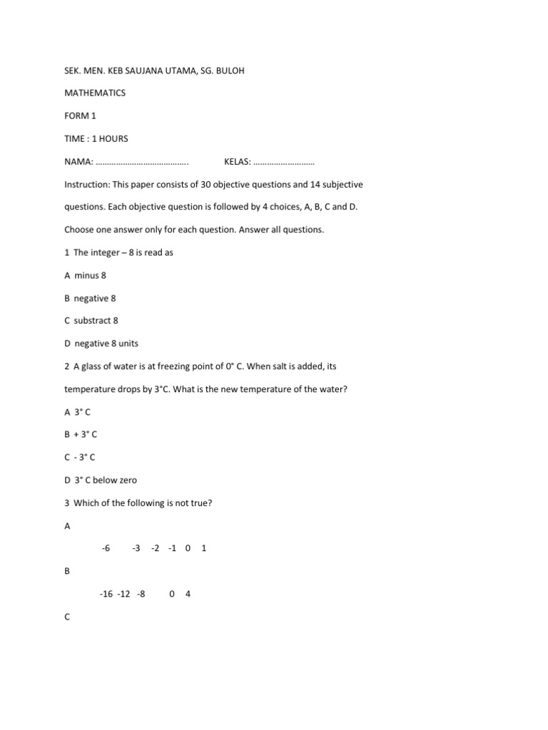 Order of Measurements: Smallest to Largest | PDF