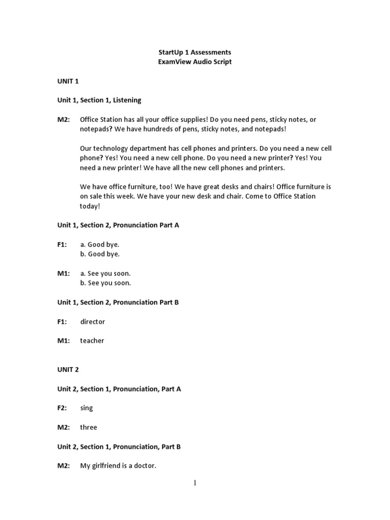 st1_ev_as_recording_script | PDF | Meal | Lunch