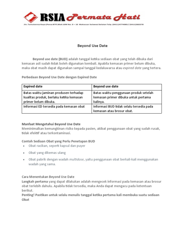 Panduan Beyond Use Date Obat | PDF | Pengembangan Diri | Kesehatan Holistik