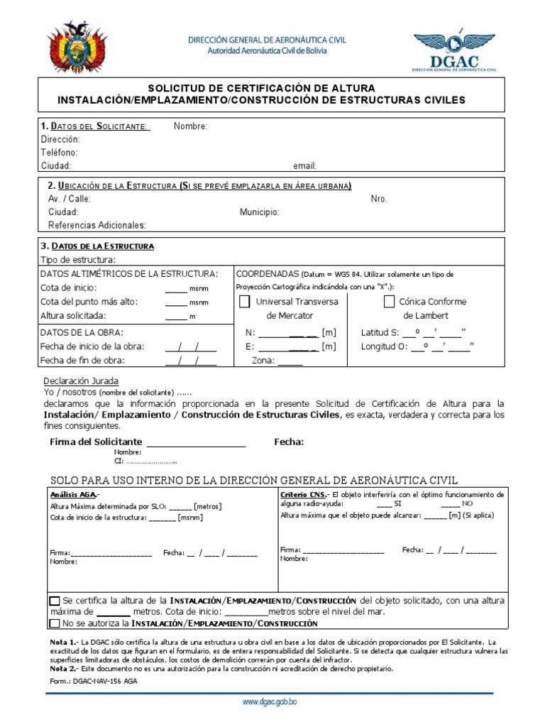 Form Solicitud Cert Altura | PDF