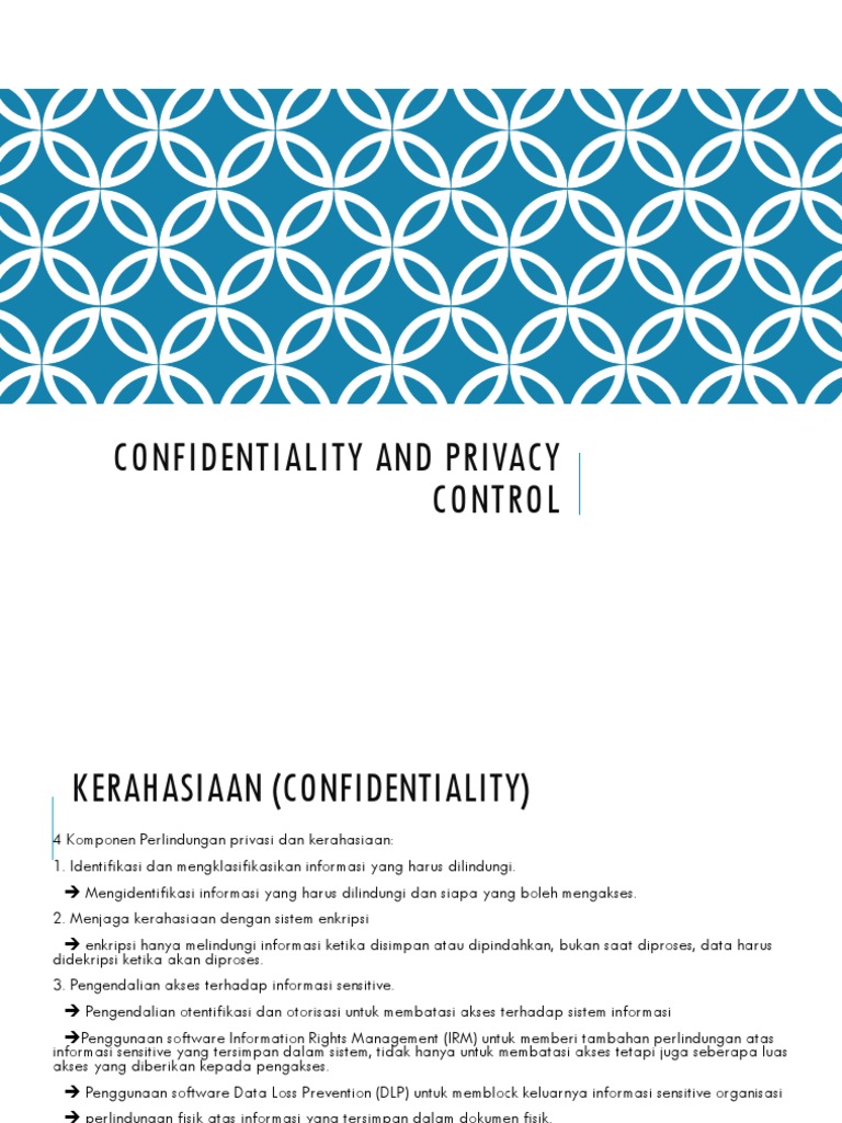 Confidentiality and Privacy Control | PDF | Bisnis | Komputer