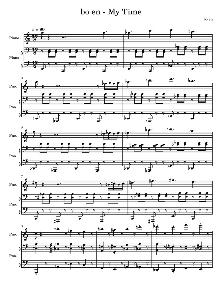 Sheet Music for "My Time" by bo en | PDF