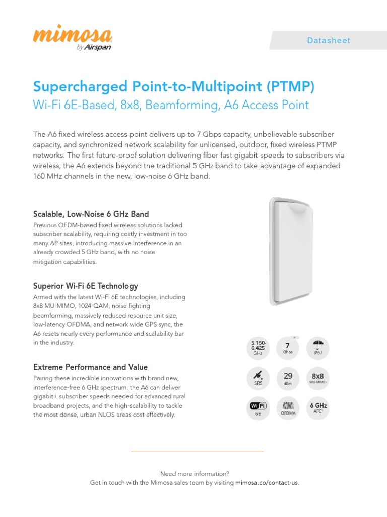 Mimosa-by-Airspan-A6-Datasheet-DS-0023-04 | PDF | Wi Fi | Wireless ...