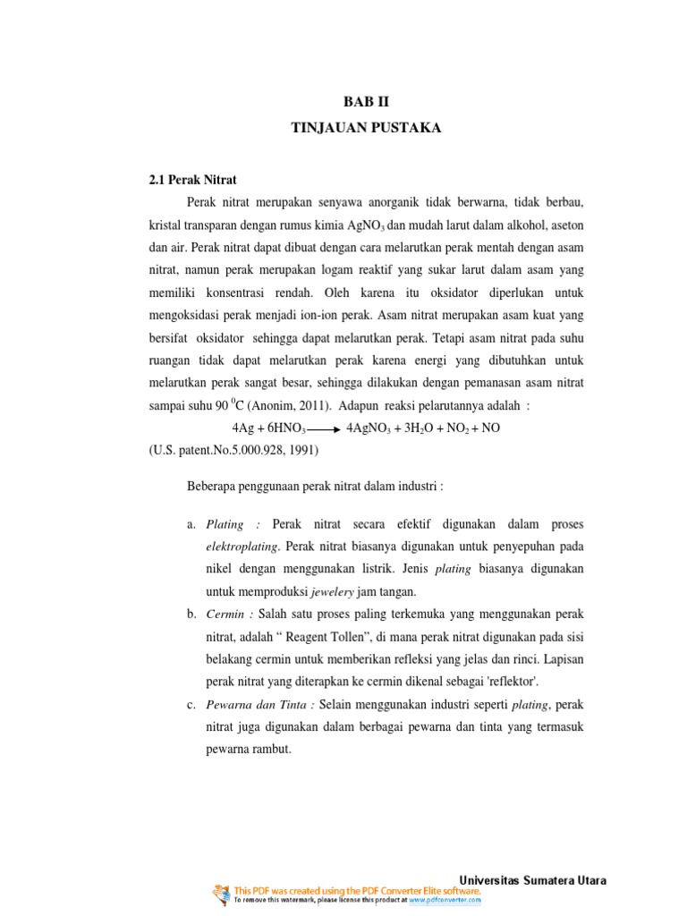 Pembuatan AgNO3 - BAB II TINJAUAN PUSTAKA - 3 | PDF