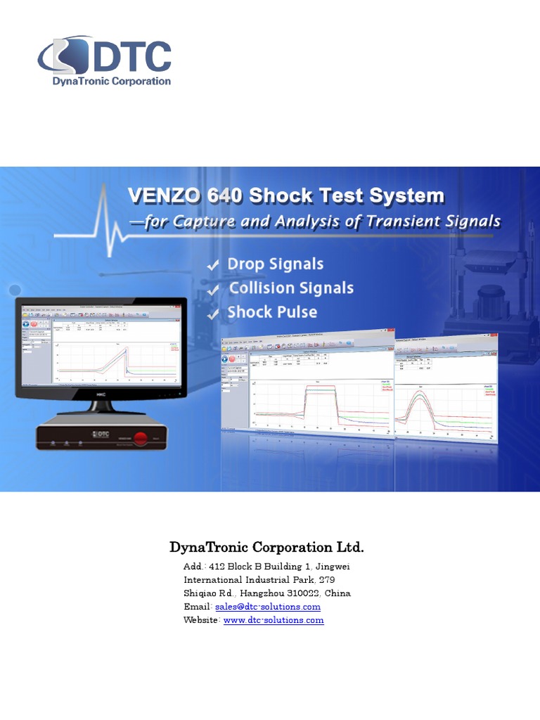 VENZO 640 Shock Test System Overview | PDF | Low Pass Filter ...