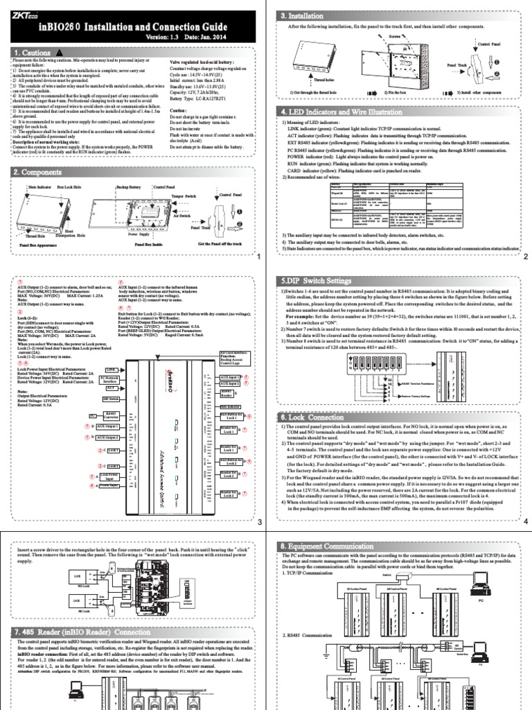 inBIO260 Installation Guide | PDF | Switch | Power Supply