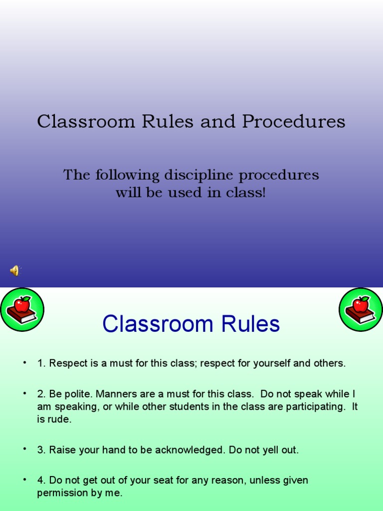 Grade 7 Classroom Rules and Procedures | PDF | Classroom | Behavior ...