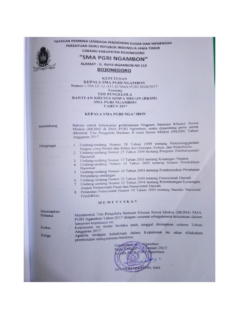 Contoh Sk Panitia | PDF