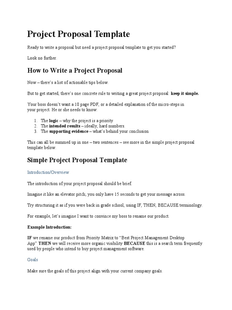 Project Proposal Template | Download Free PDF | Project Management ...