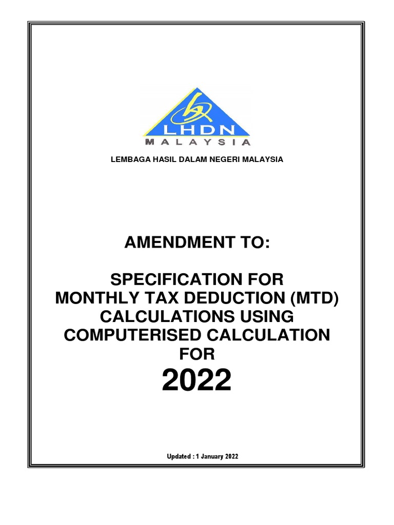 Spesifikasi Kaedah Pengiraan Berkomputer PCB 2022 | PDF | Tax Deduction ...