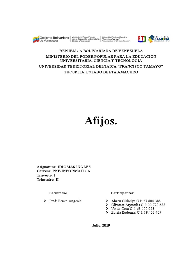 Afijos en Inglés | PDF | Palabra | Morfología