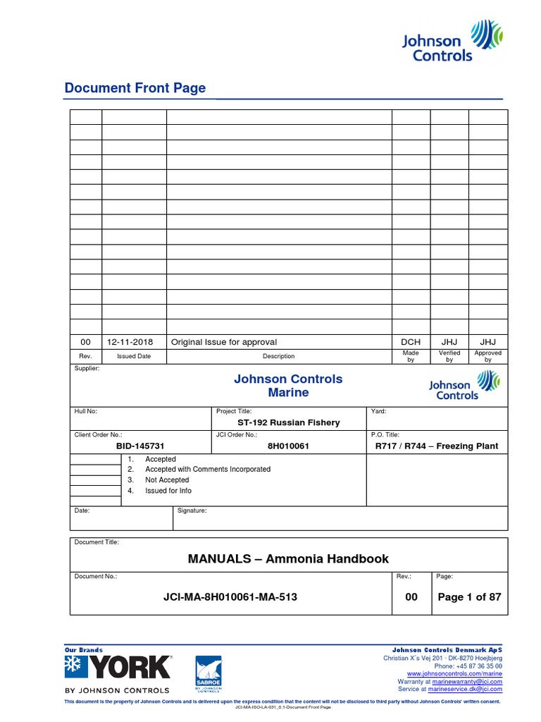 Jci Ma 8h010061 Ma 513 00 Ammonia Handbook | PDF | Ammonia | Safety