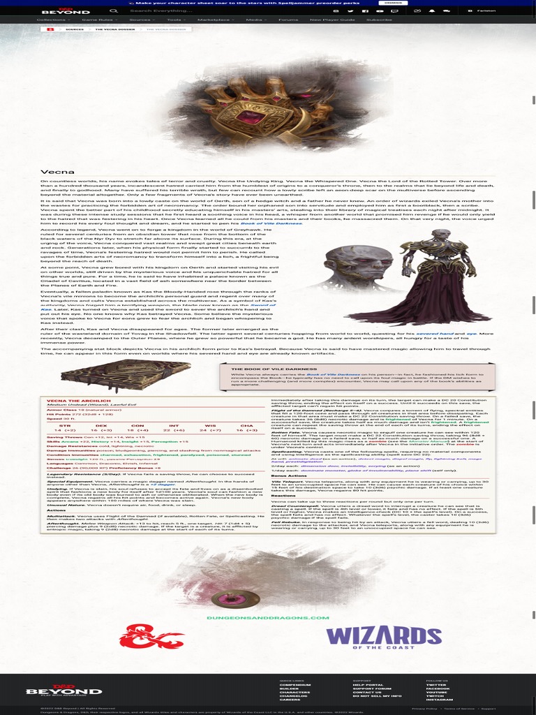 The Vecna Dossier - Sources - D&D Beyond | PDF