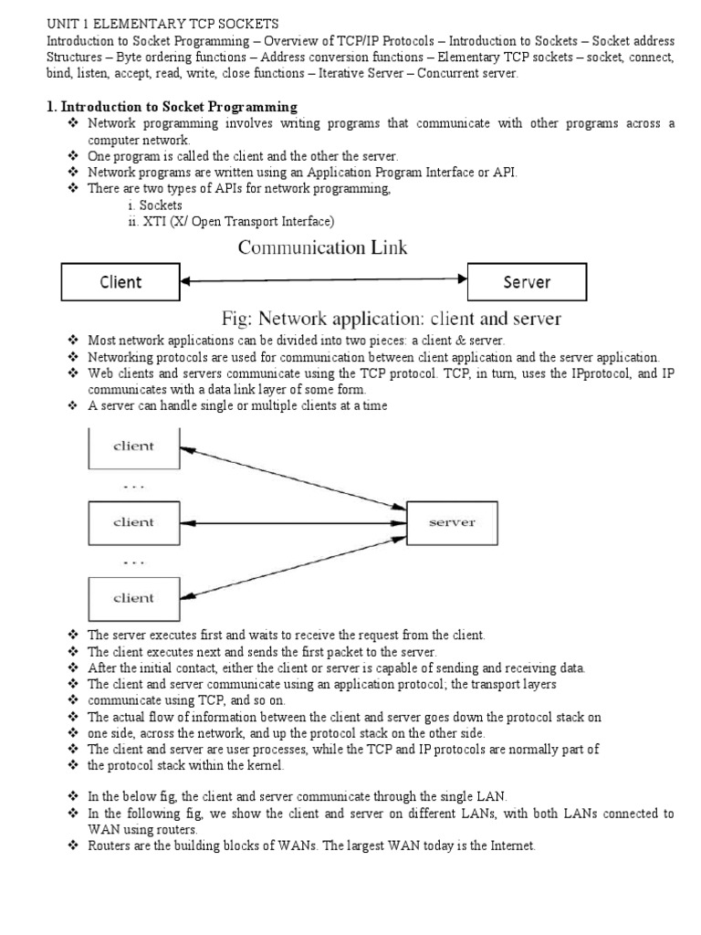 Introduction To Socket Programming | PDF | Transmission Control Protocol | Network Socket