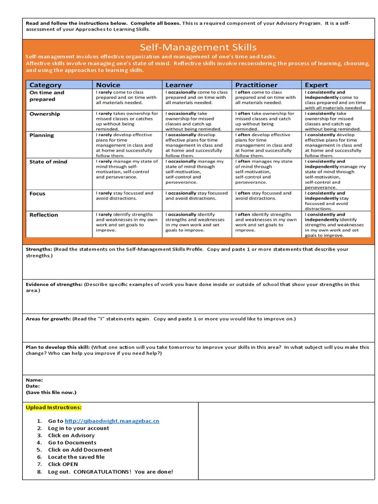 ATL Self Assessment v3 | PDF | Learning | Critical Thinking
