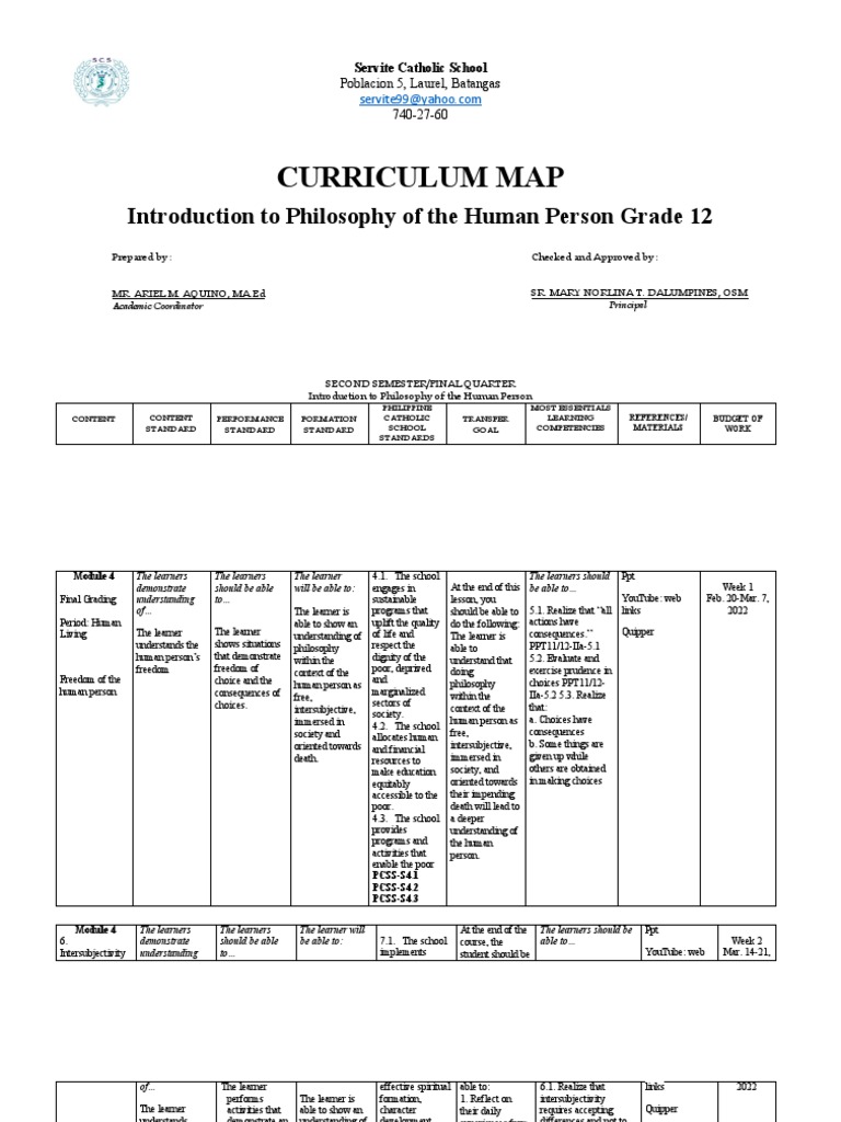 Grade 12 Philosophy Curriculum Map | PDF | Learning | Noble Eightfold Path