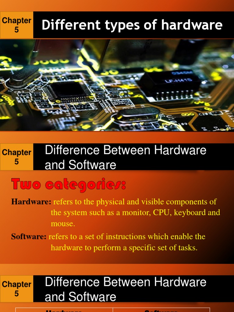 Difference Between Hardware And Software Pdf Computer Hardware Computer Data Storage