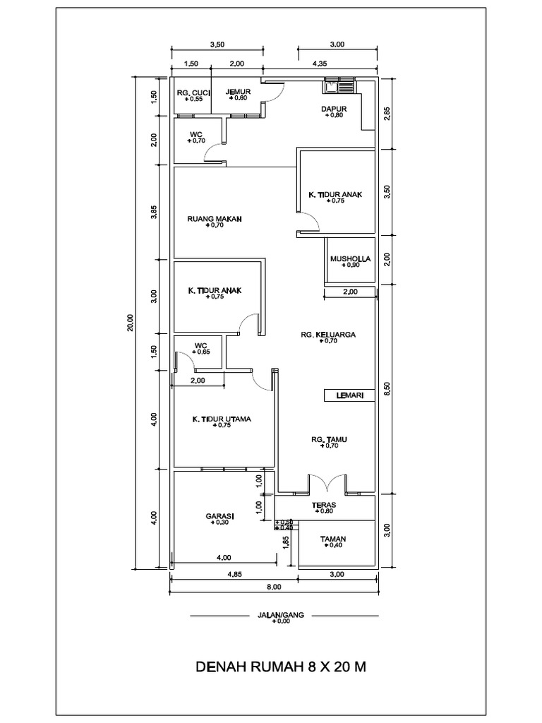 Denah Rumah 8x20 M | PDF
