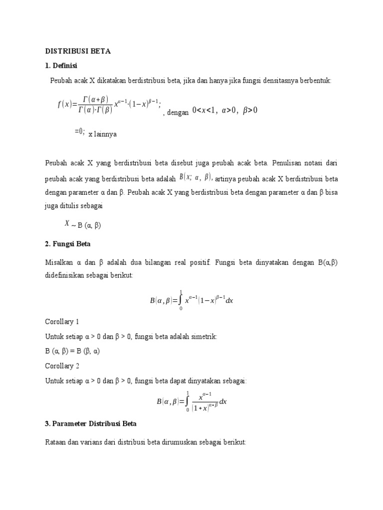 Makalah Distribusi Beta 2 | PDF