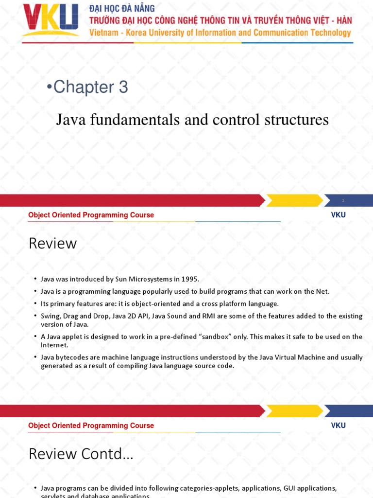 Chapter 3. Java Fundamentals and Control Structures | PDF | Java (Programming Language) | Class ...