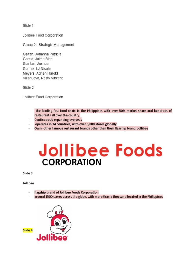 Jollibee Powerpoint | PDF | Business | Economies