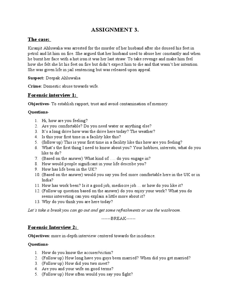 Assignment 3.: The Case | PDF | Crimes | Crime & Violence
