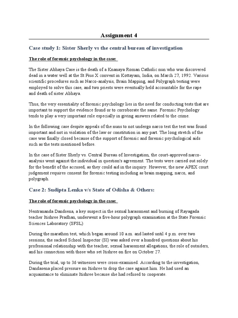 Assignment 4 FS Corrected | PDF | Forensic Science | Polygraph