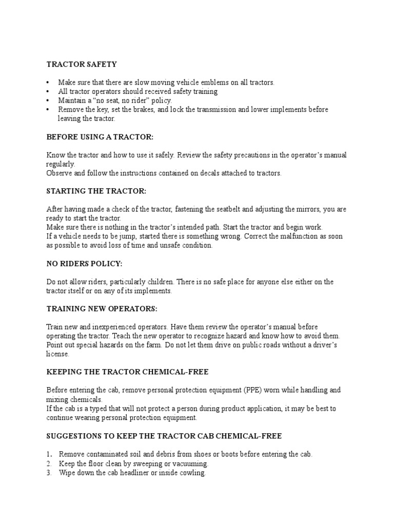Tractor Safety | PDF | Tractor | Vehicles