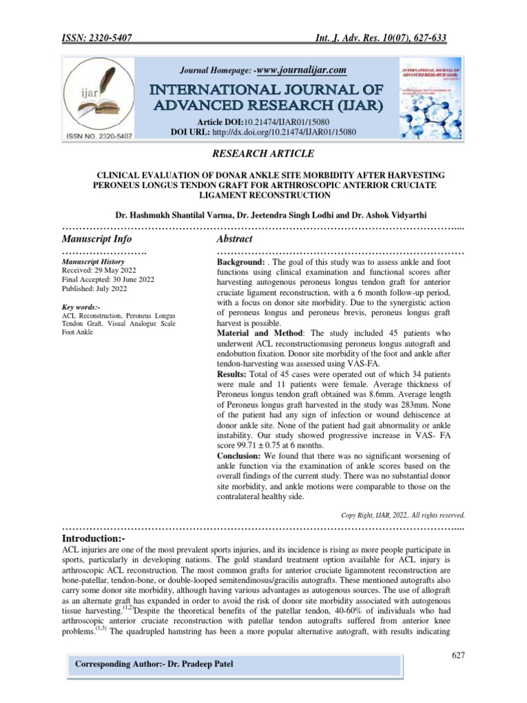 Journal Homepage: - : Introduction | PDF | Ankle | Human Anatomy