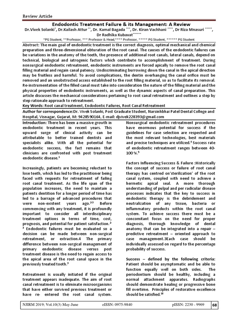 Endodontic Re Treatment | PDF
