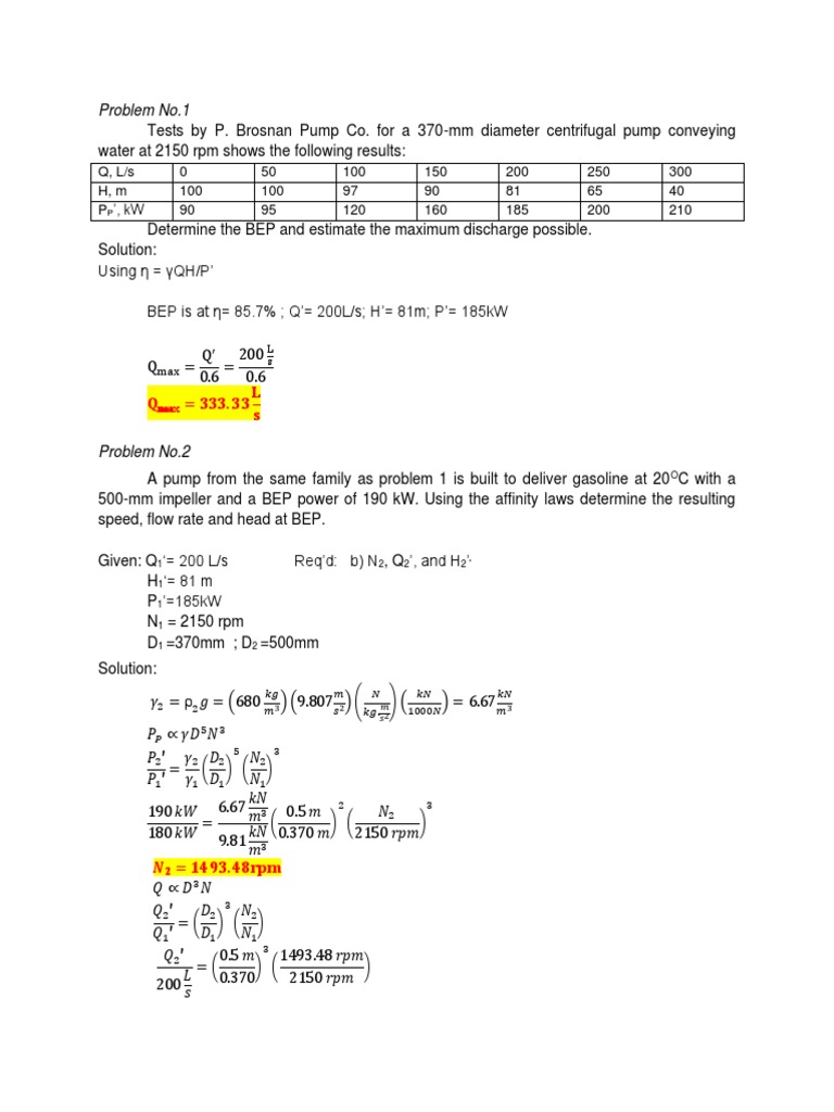 Affinity Laws and Compressors | PDF | Chemistry | Quantity