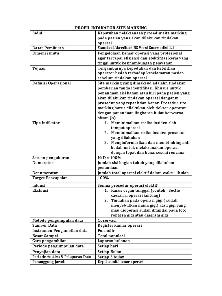 Kepatuhan Site Marking Operasi | PDF