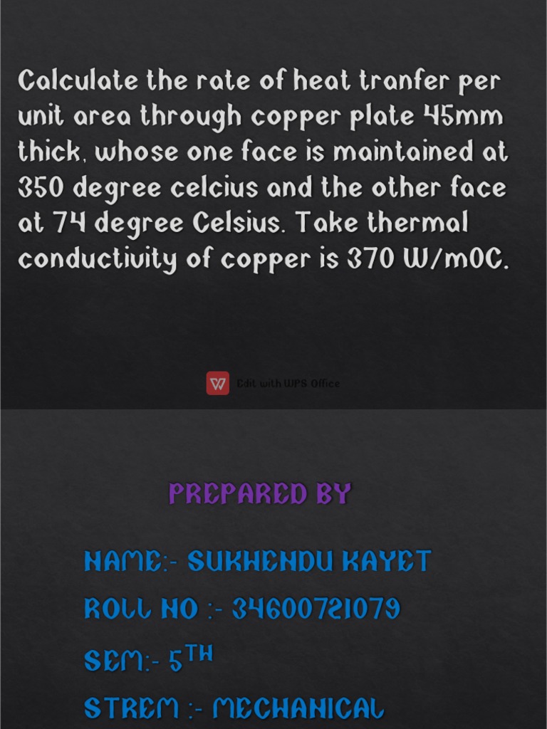 Heat Transfer Calculation for Copper Plate | PDF