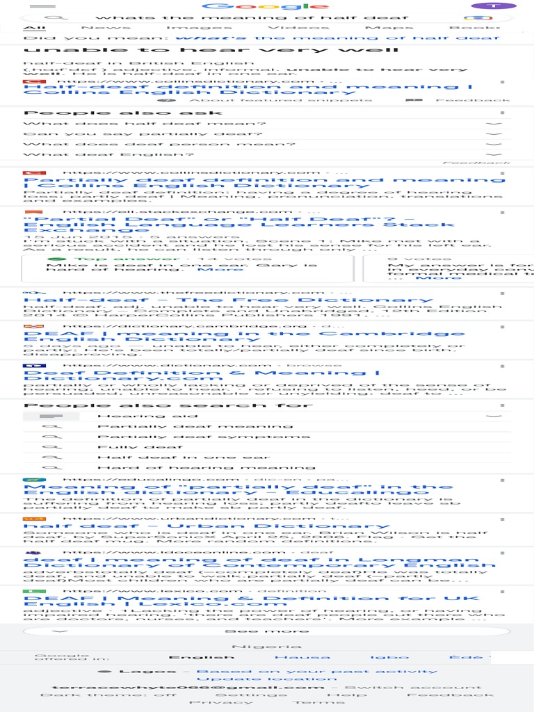 Whats The Meaning of Half Deaf - Google Search | PDF | Deafness ...