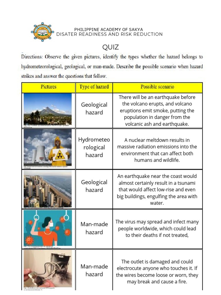 Disaster Readiness Quiz Guide | PDF